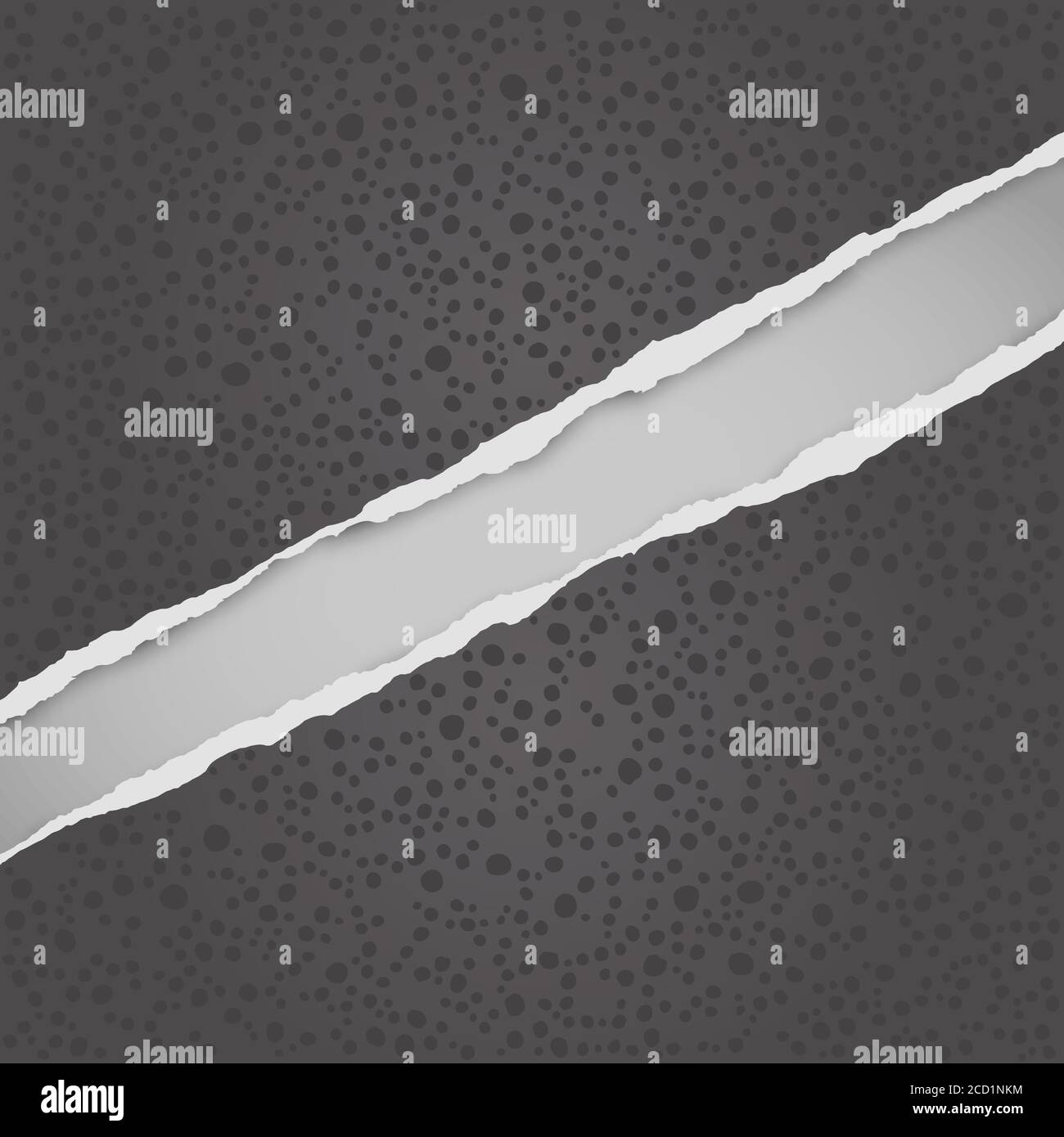 Torn of dark grey paper with different shapes pattern are on white ...