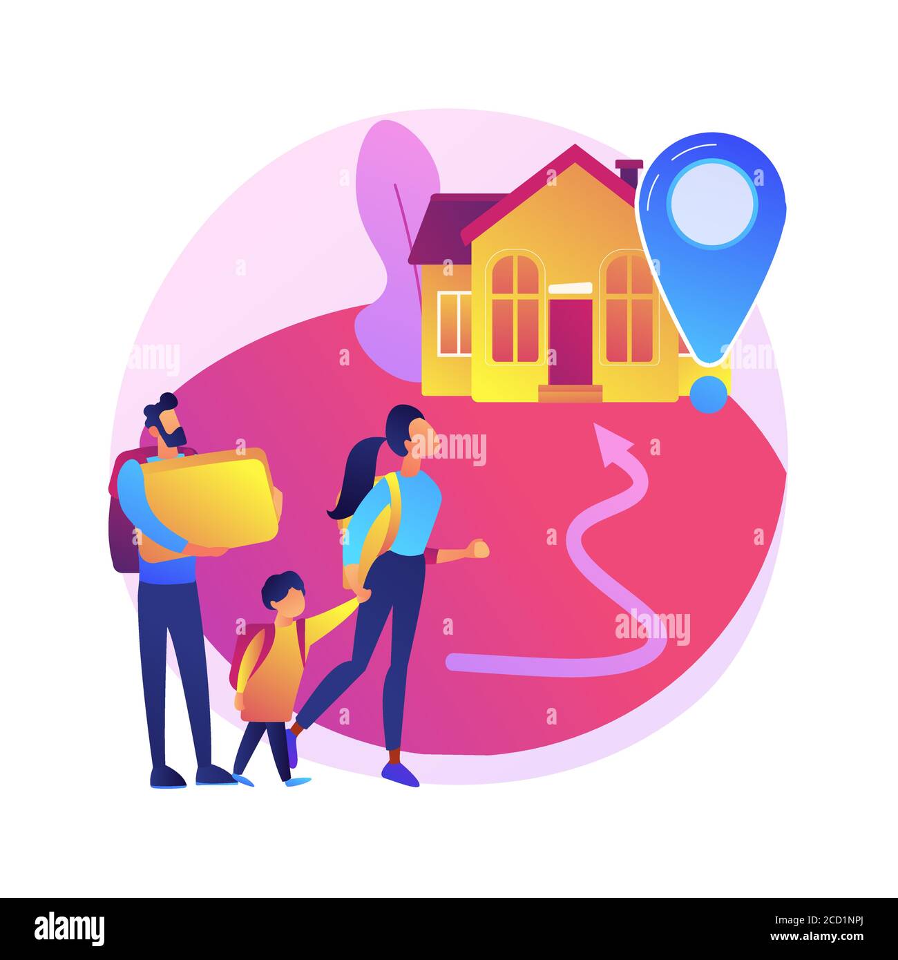 Resettlement of persons abstract concept vector illustration Stock ...