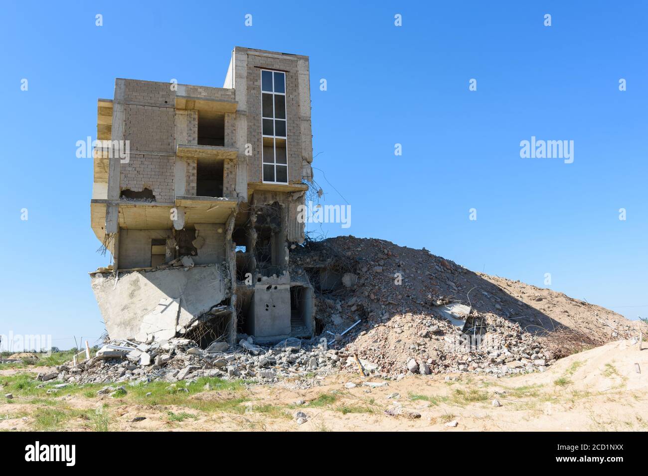 Demolition of an illegally built house in the riverside Stock Photo - Alamy