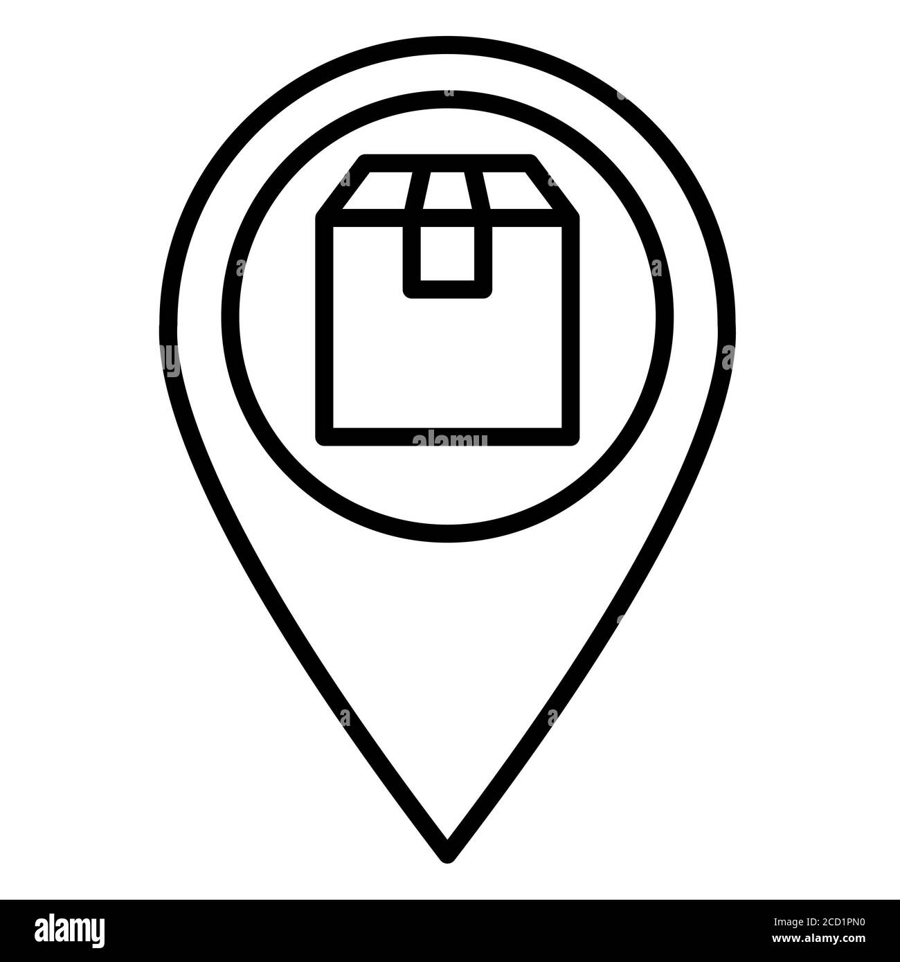 Delivery Pin Delivery Service Line Icons Stock Photo - Alamy