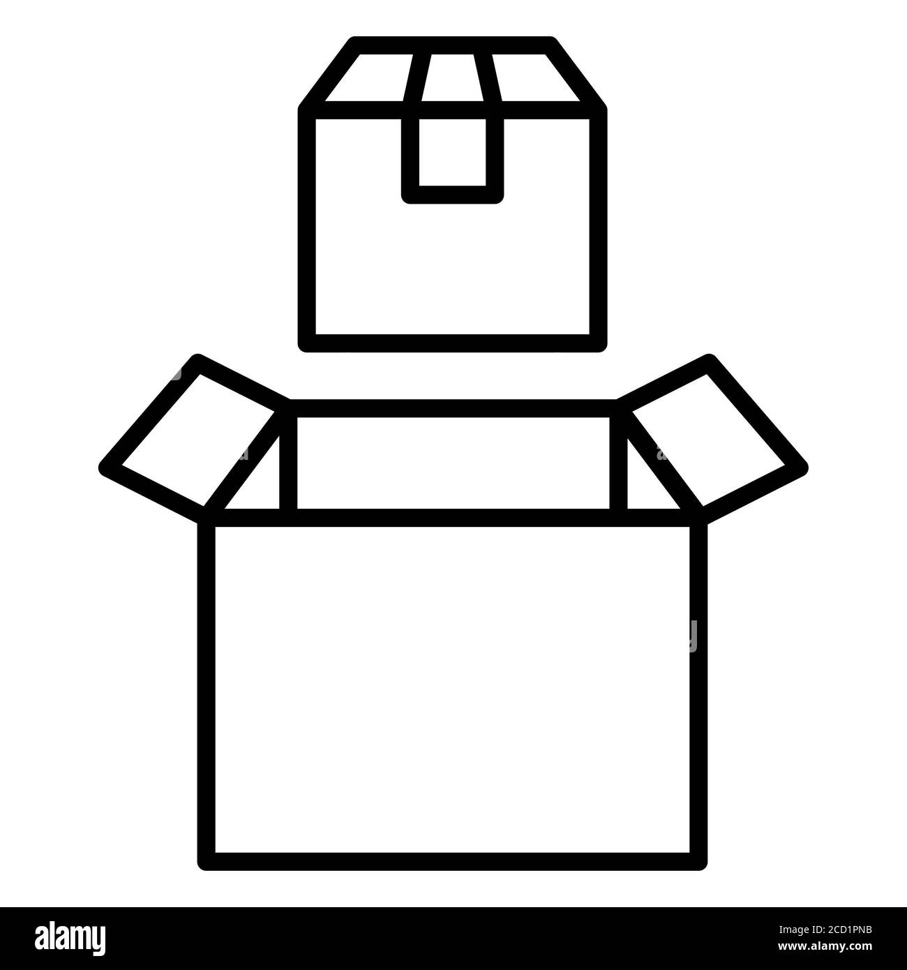 Packaging Delivery Service Line Icons Stock Photo - Alamy