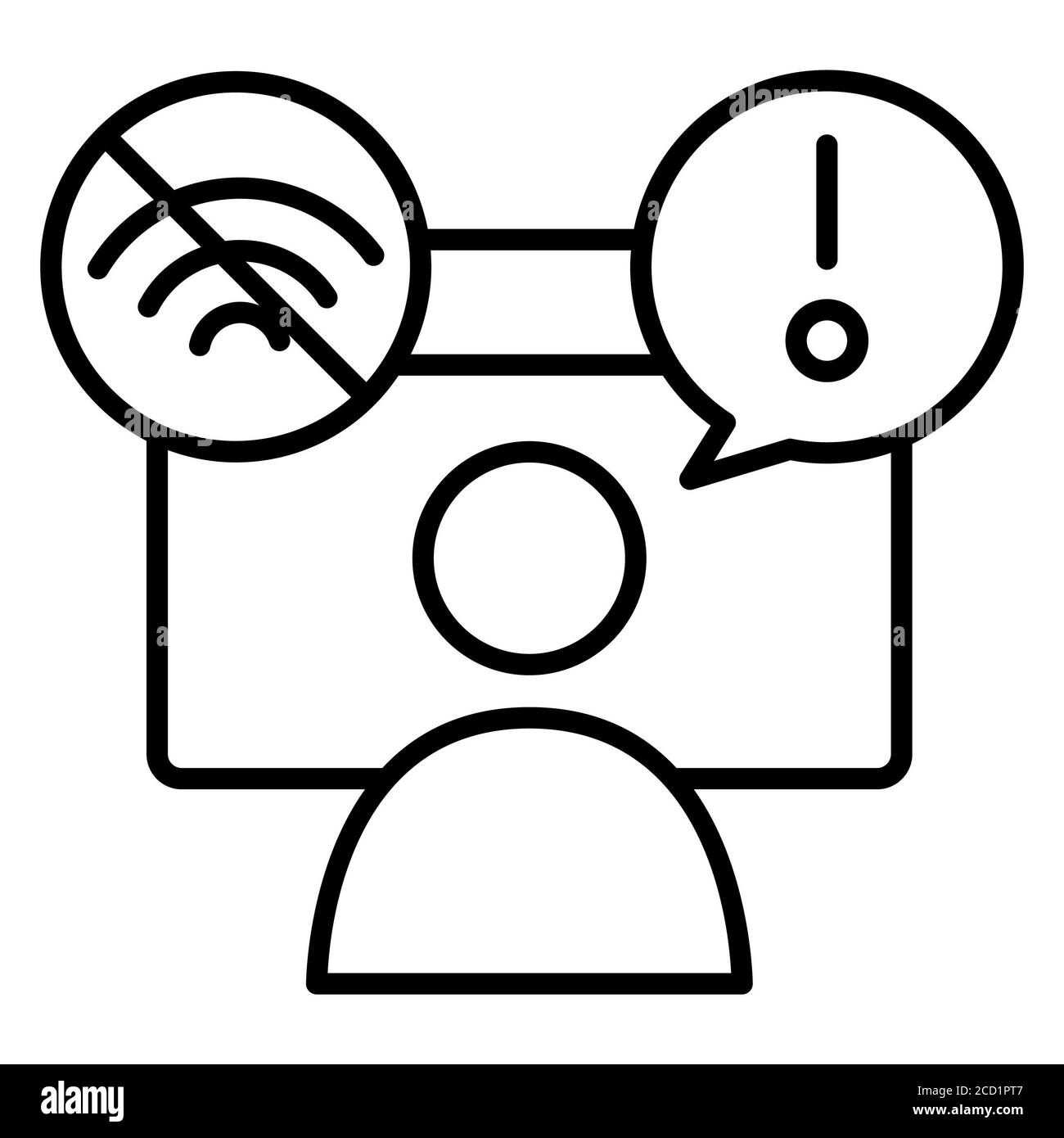 Lost Connection Online Education Line Icons Stock Photo - Alamy