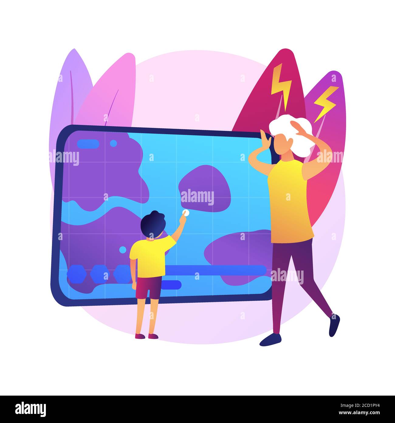 Conflict of generations abstract concept vector illustration Stock ...