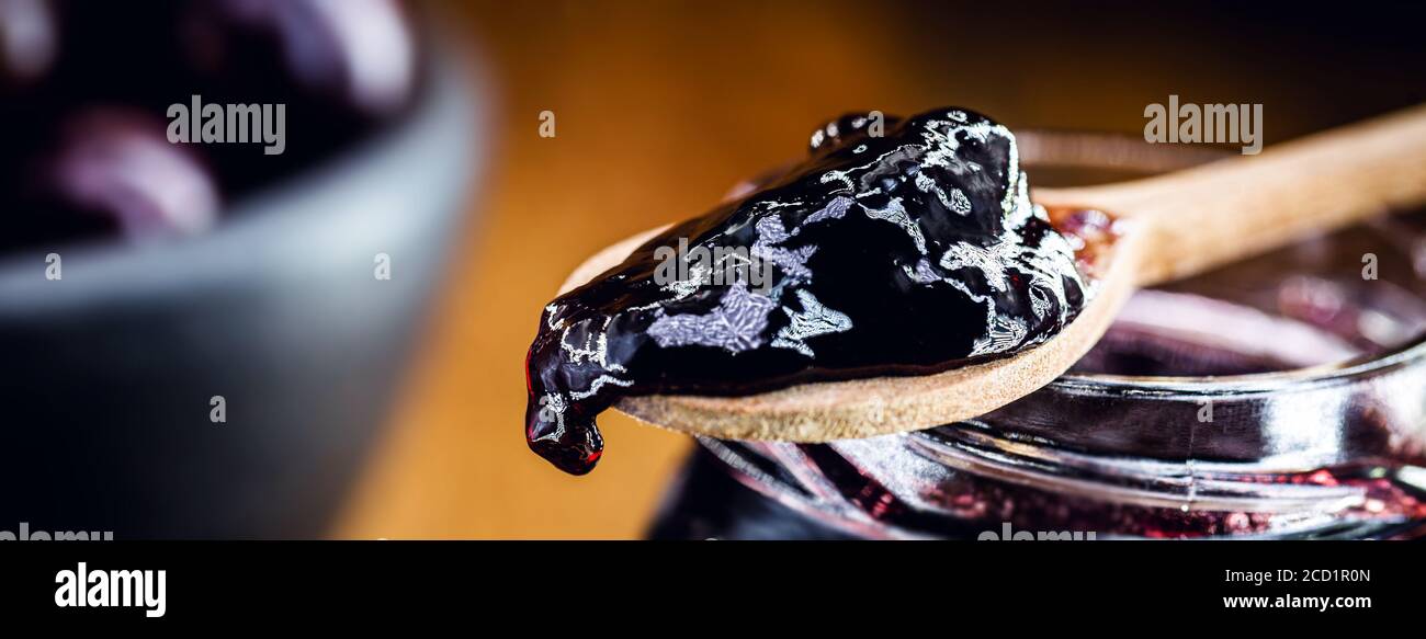 organic jelly made in a wooden spoon, jabuticaba (or jaboticaba) jelly ...