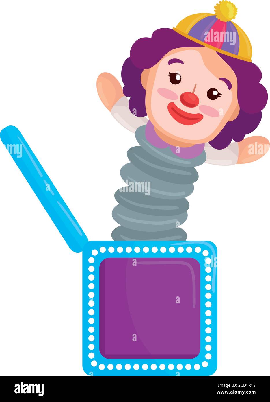 clown toy in the box, in white background Stock Vector Image & Art - Alamy