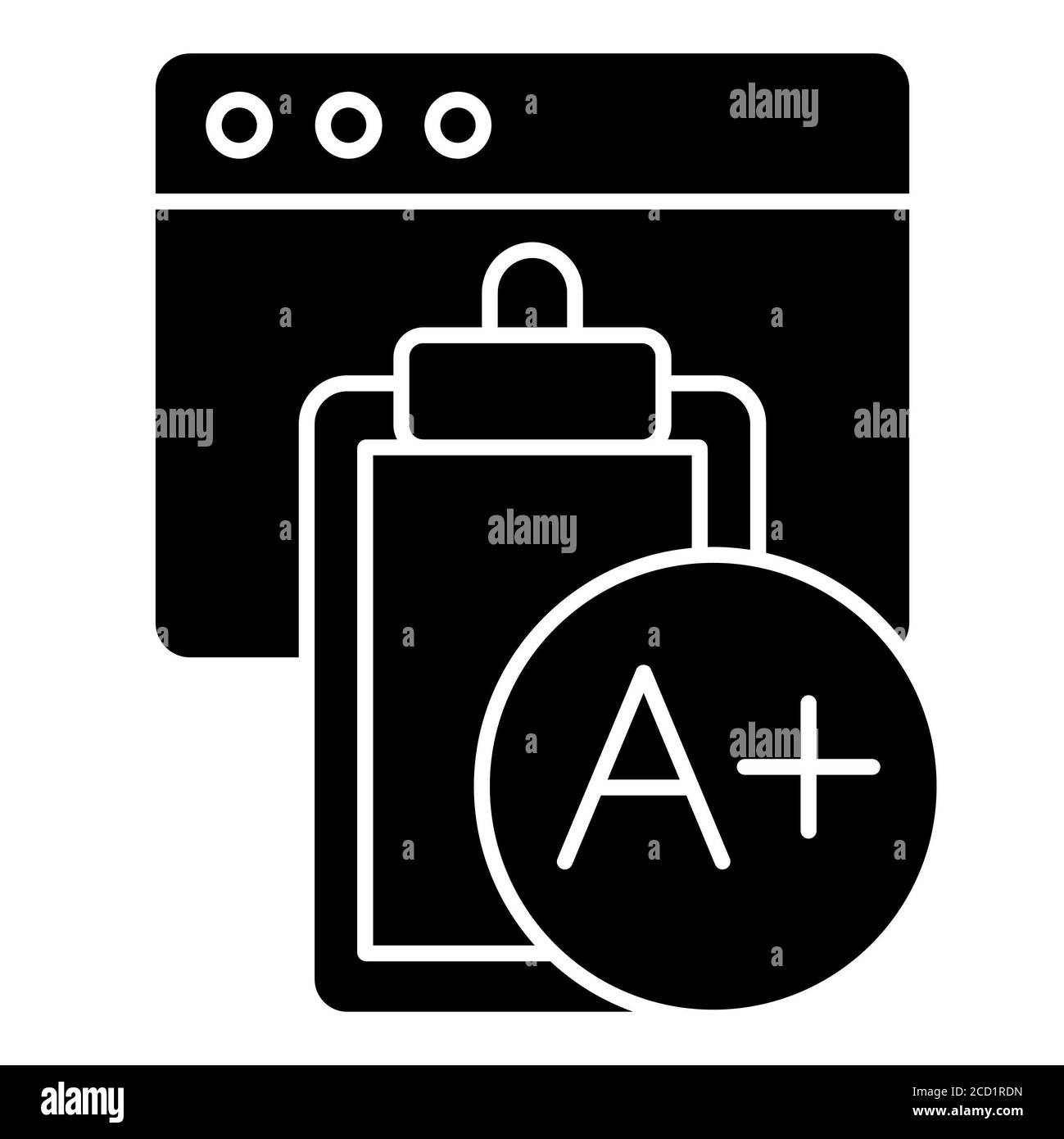 Graduation Result Online Education Glyph Icon Stock Photo - Alamy