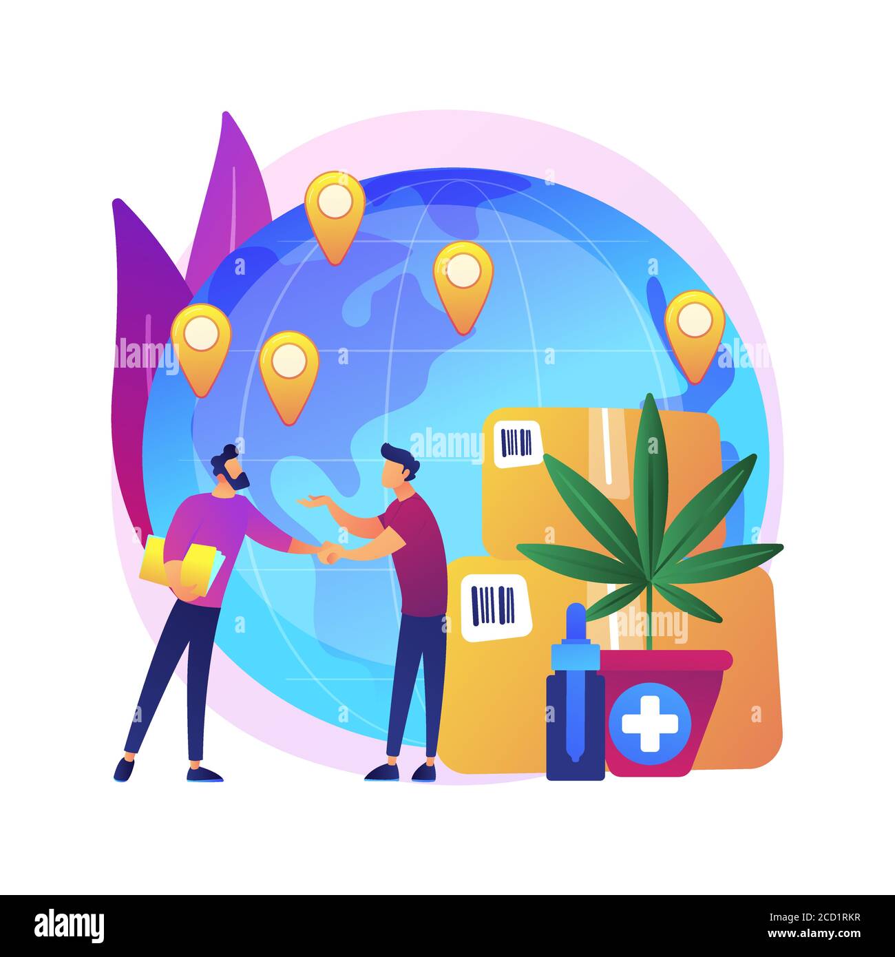 Distribution of hemp products abstract concept vector illustration ...