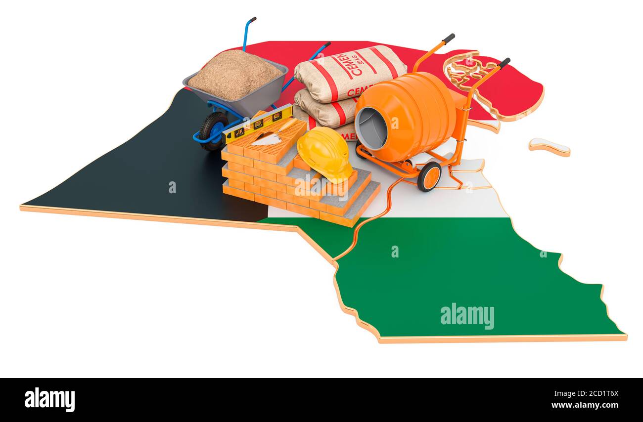 Construction and Building Materials in Kuwait concept, 3D rendering ...