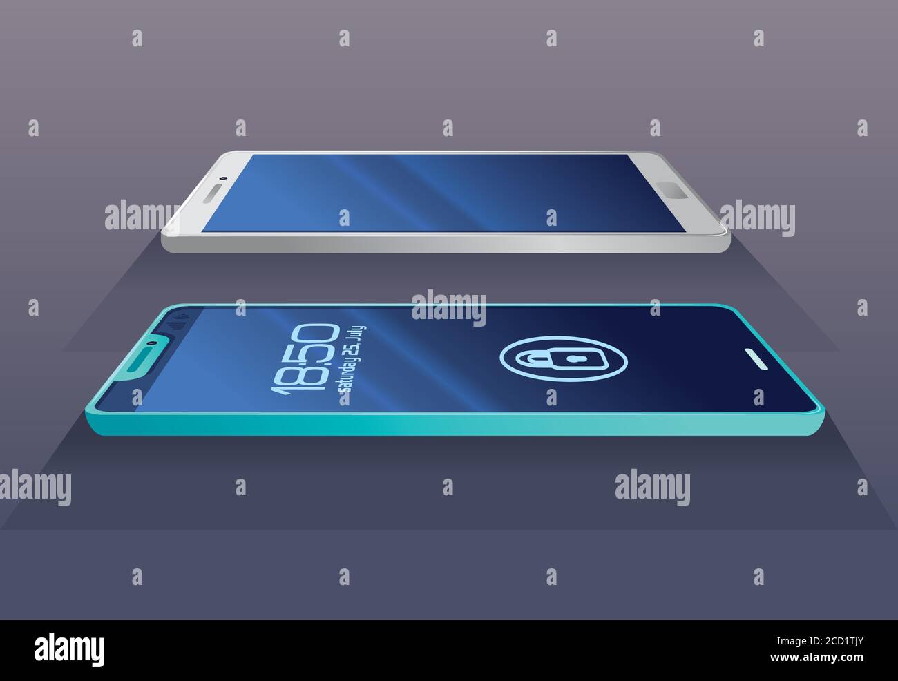 poster mobile design mockup, realistic smartphones mockup Stock Vector ...