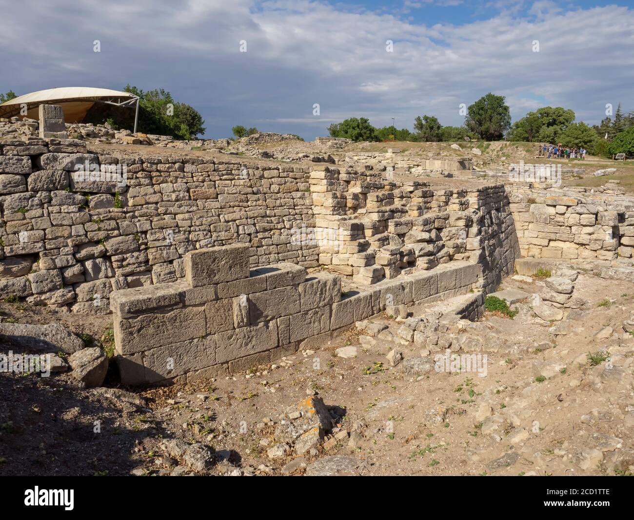 Ruins of ancient legendary city of Troy in Canakkale Province, Turkey ...