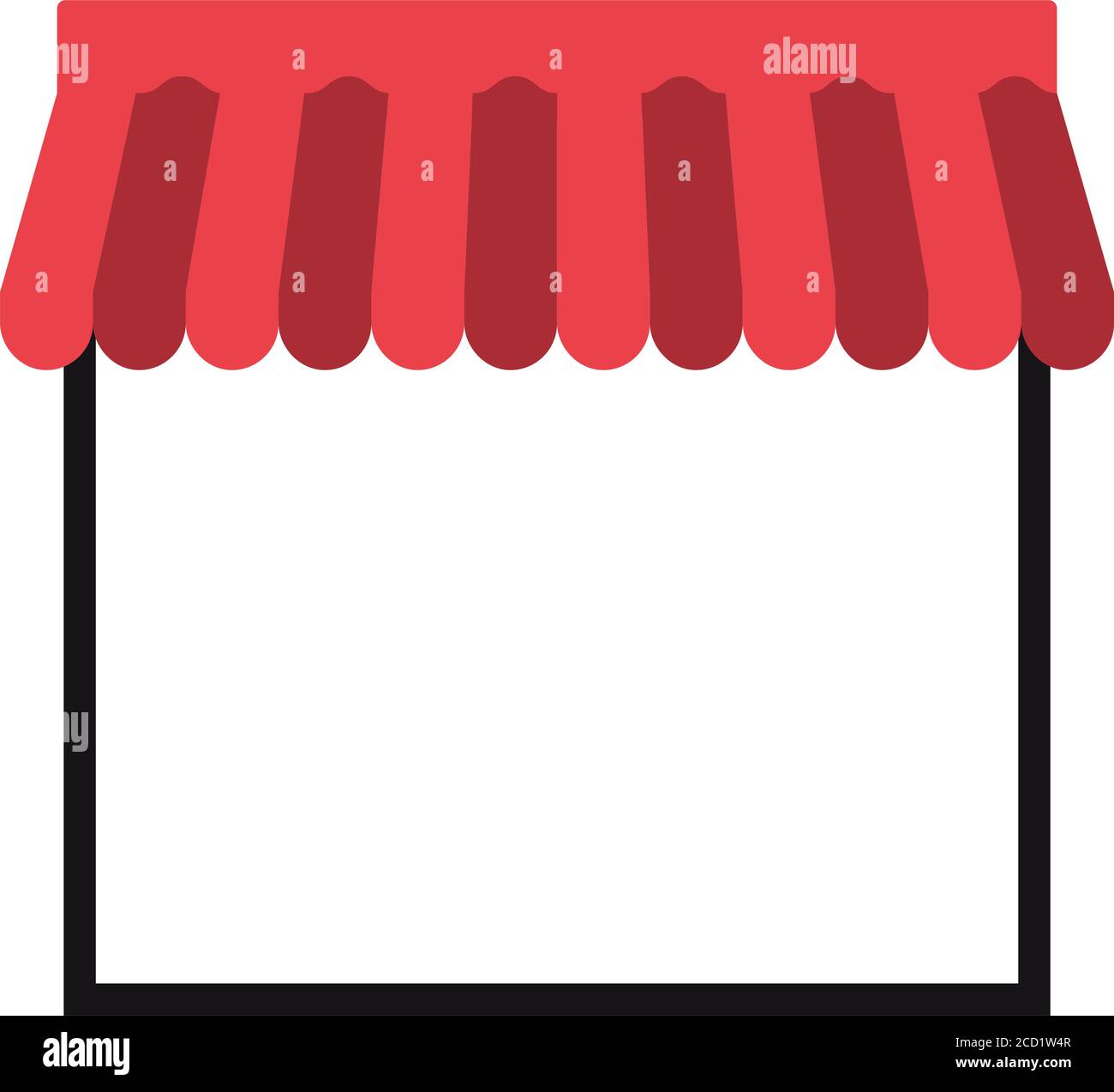 store window with red tent design of Shop supermarket and market theme ...