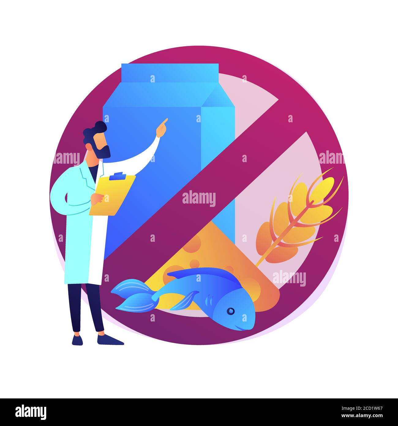 Food allergy abstract concept vector illustration Stock Vector Image ...