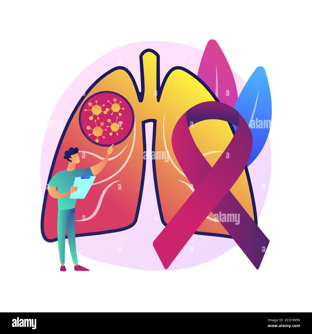 Lung cancer abstract concept vector illustration Stock Vector Image ...