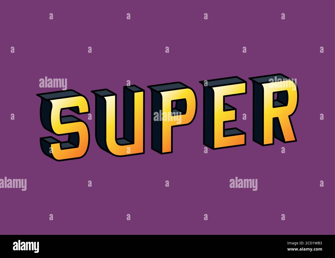 3d super lettering on purple background design, typography retro and ...