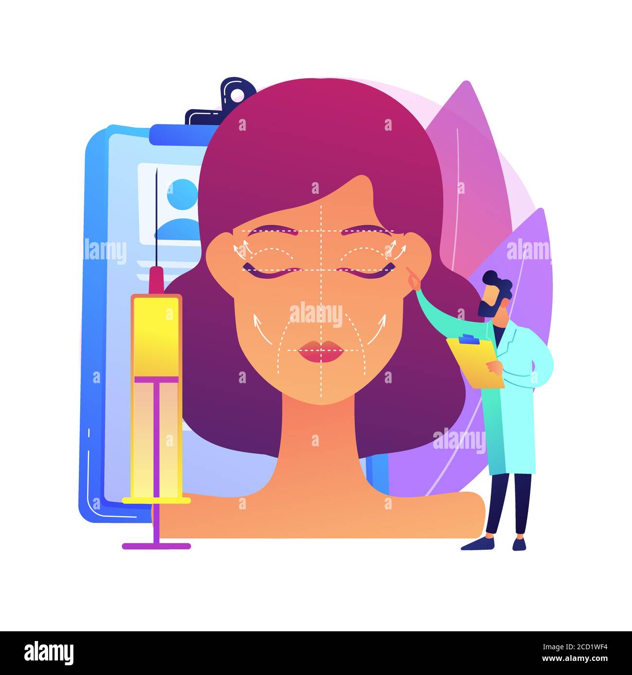 Face lifting abstract concept vector illustration Stock Vector Image ...