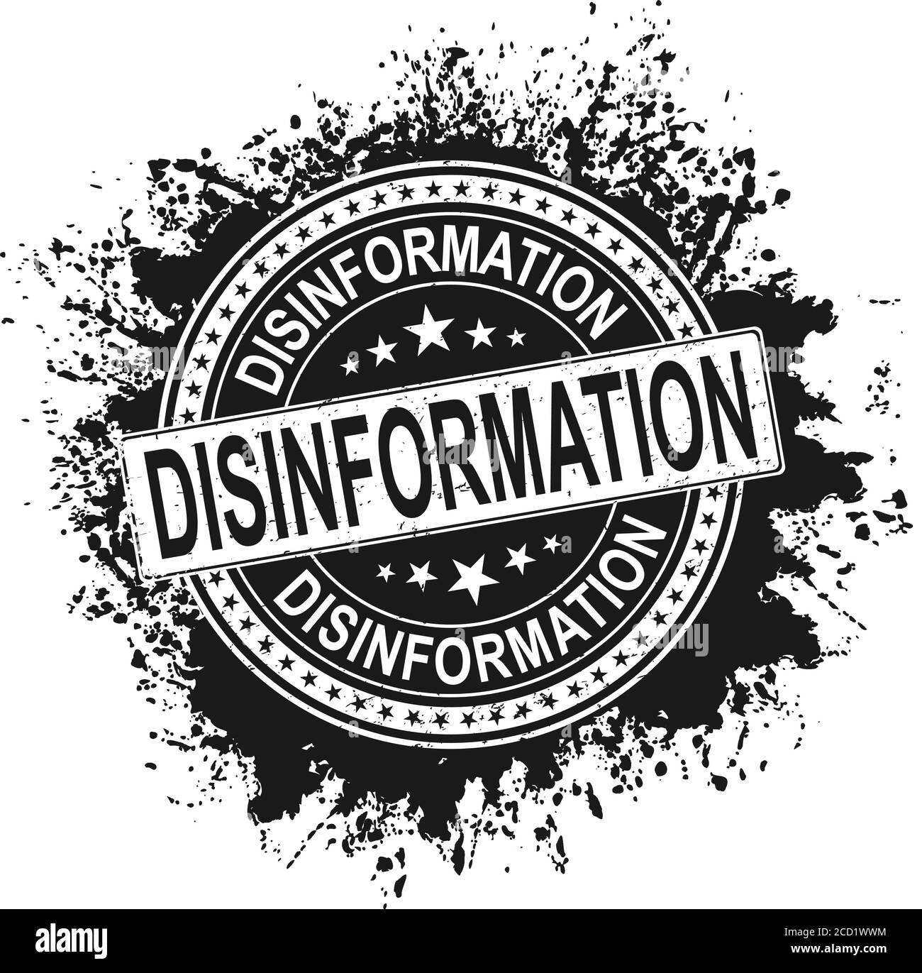 black disinformation Fake news sign or stamp on white background ...