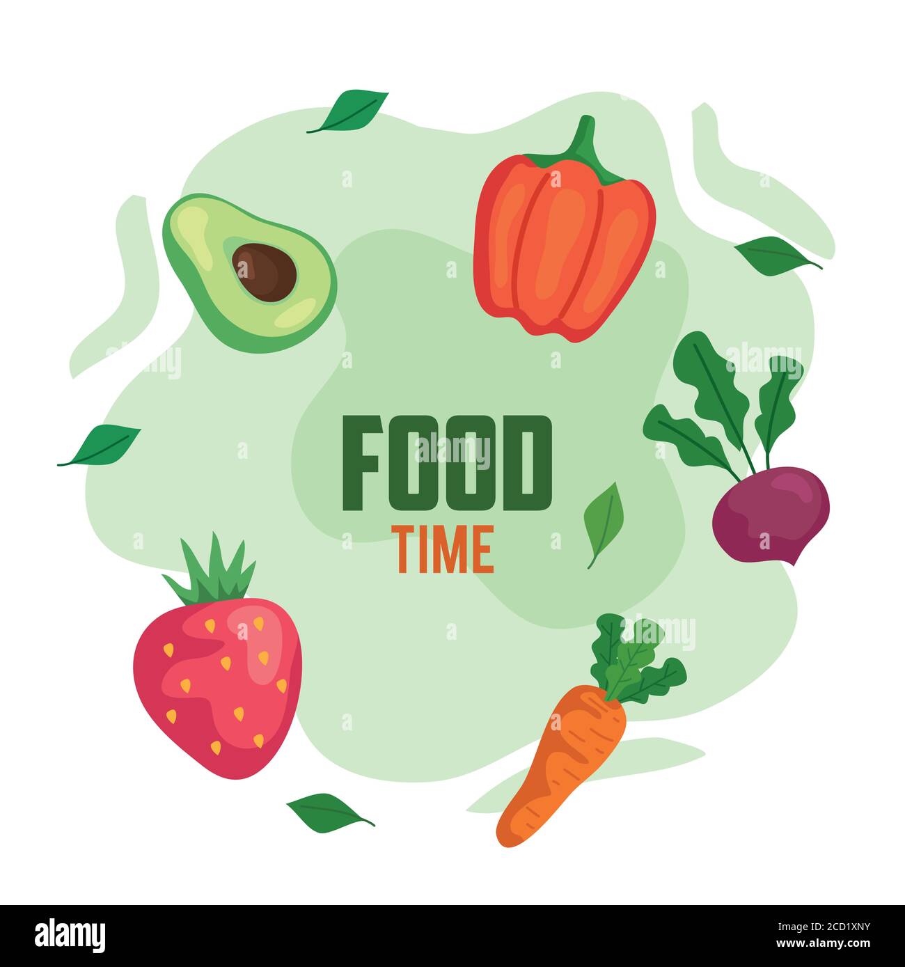 banner food time with vegetables and fruit, concept healthy food Stock ...