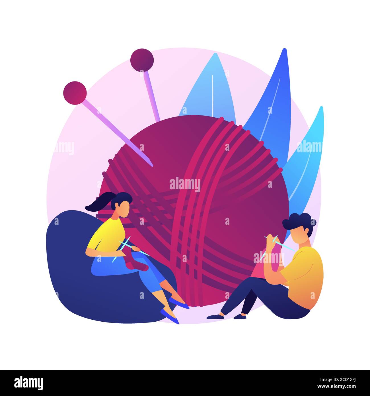 Learn how to knit abstract concept vector illustration Stock Vector ...