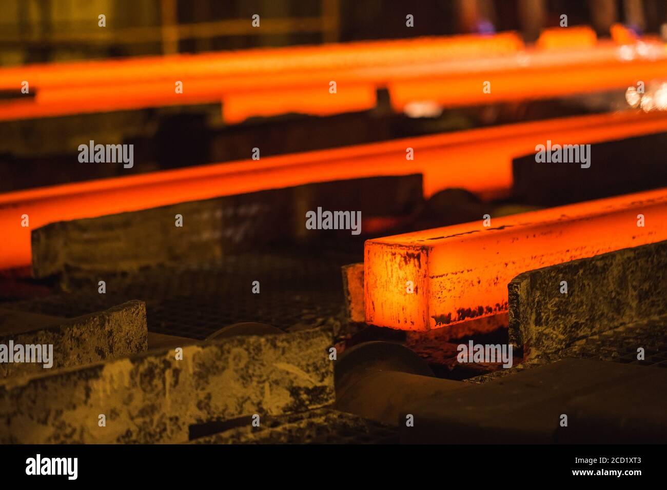 Hot billet bloom continuous casting, also called strand casting Stock ...