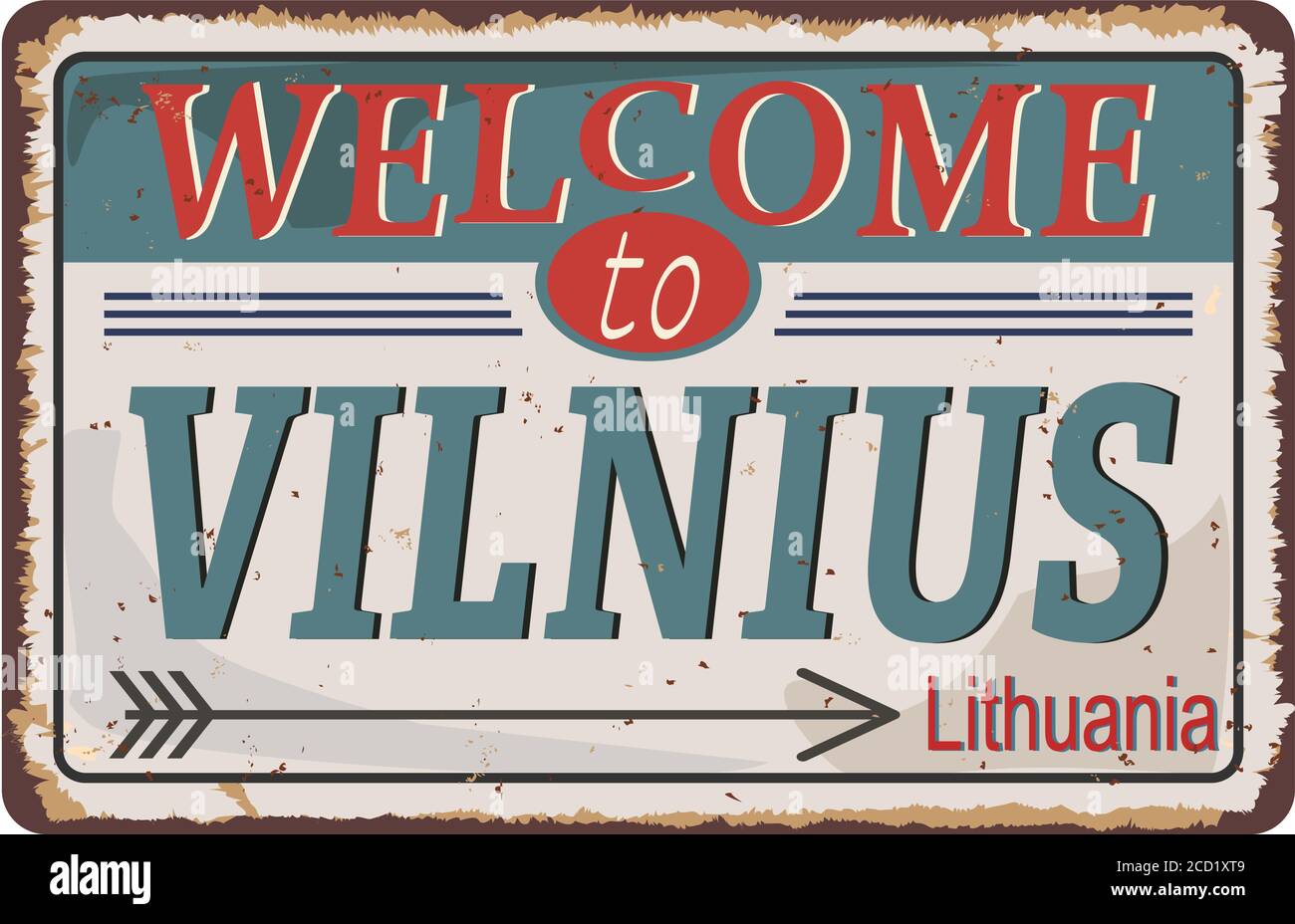 Lithuania vilnius metal sign badge. logo. Vector illustration Stock ...