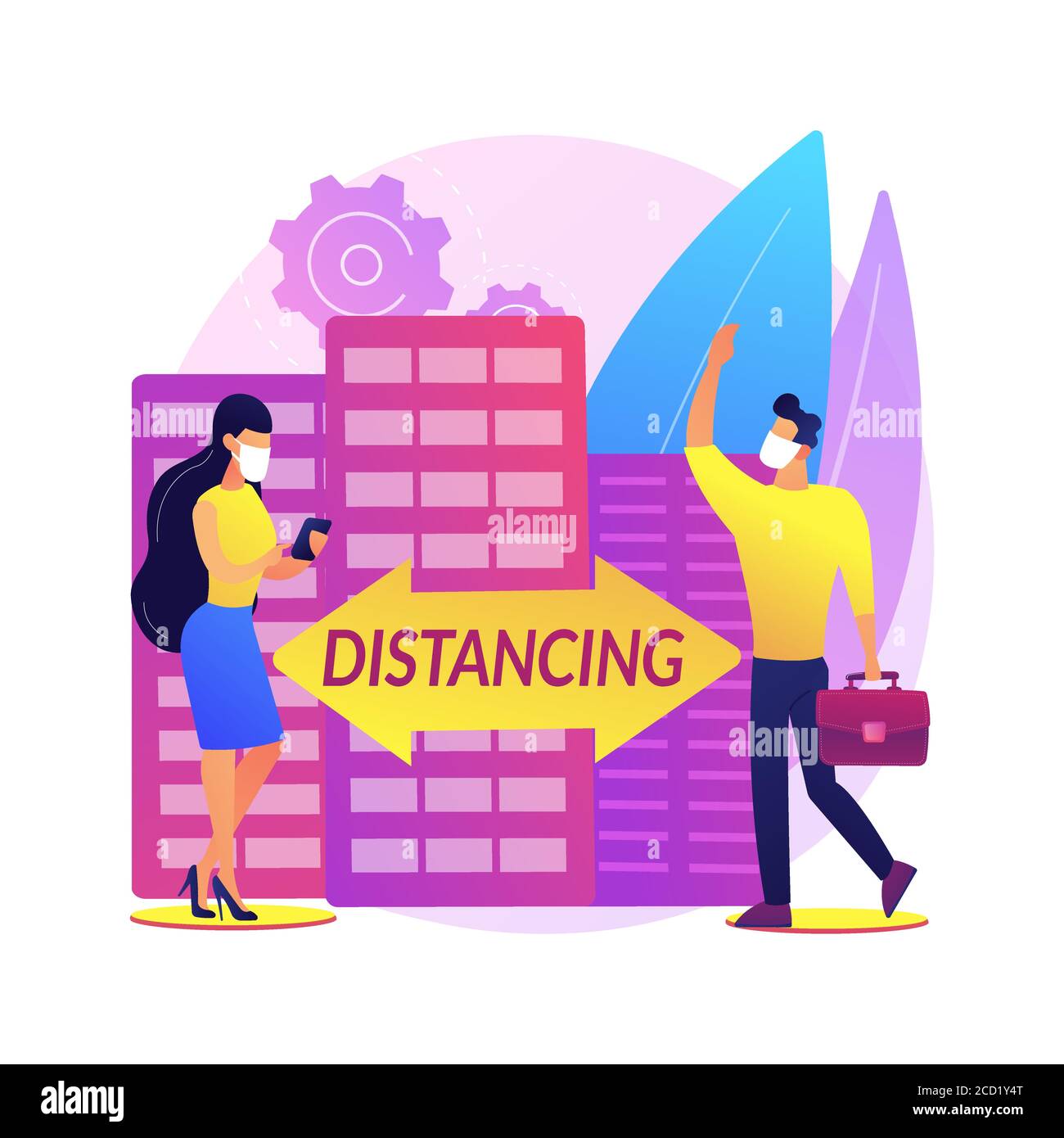 Keep distance abstract concept vector illustration Stock Vector Image ...