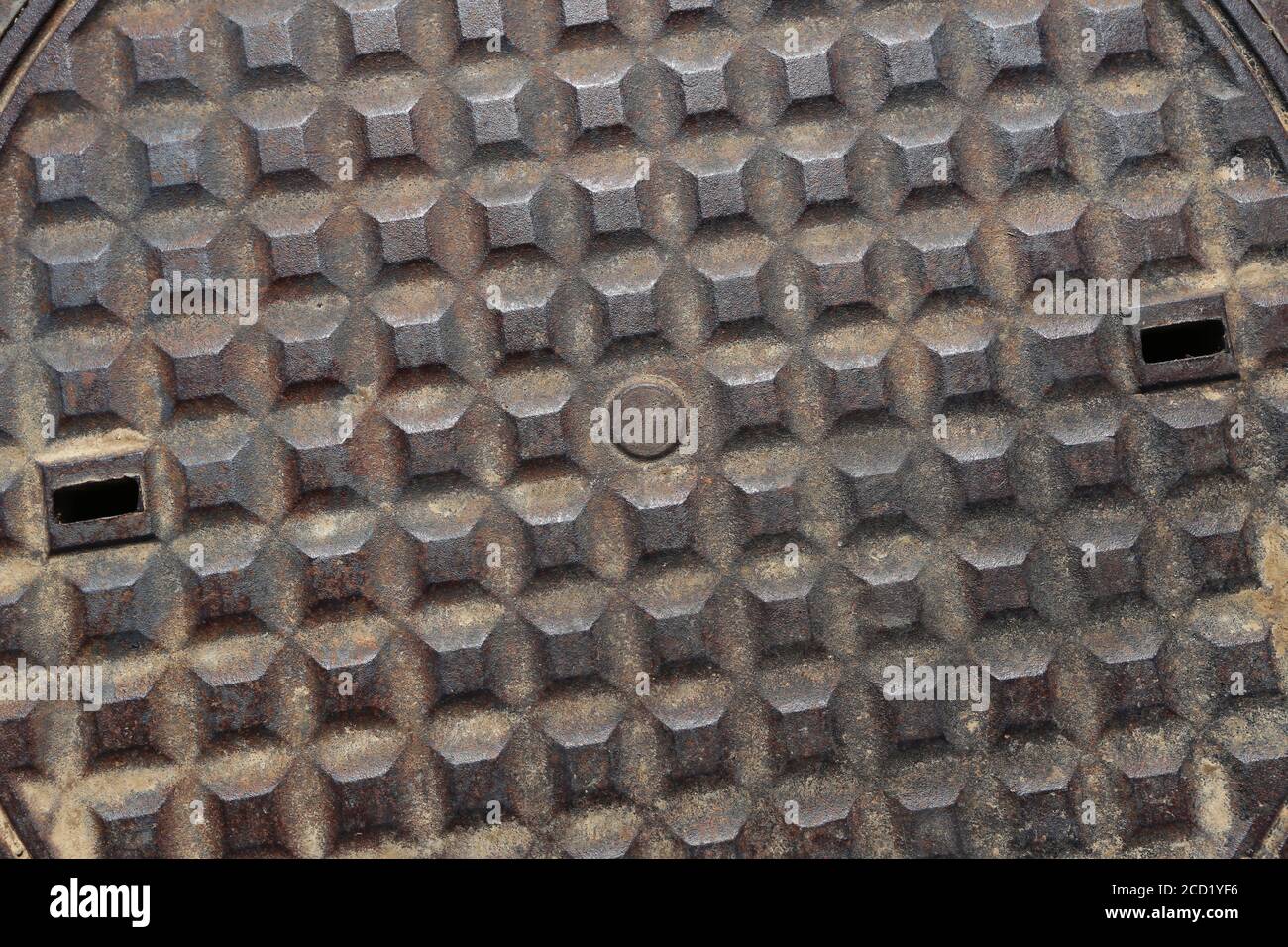 Closeup shot of metal manhole cover Stock Photo - Alamy