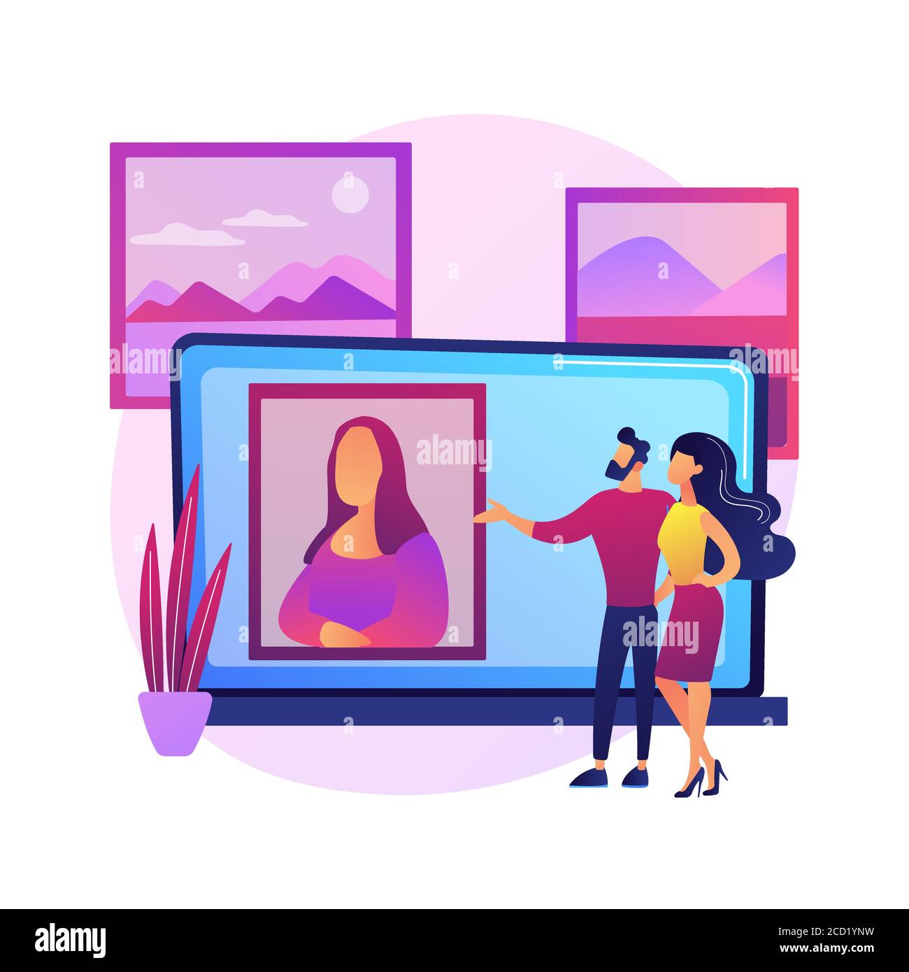 Virtual gallery tour abstract concept vector illustration Stock Vector ...