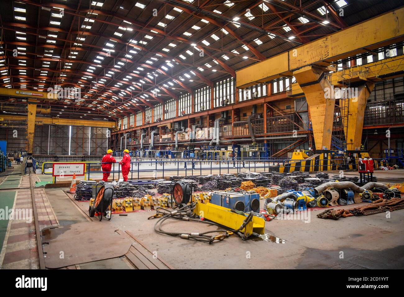 A general view of the interior of the Appledore shipyard in Devon Stock ...