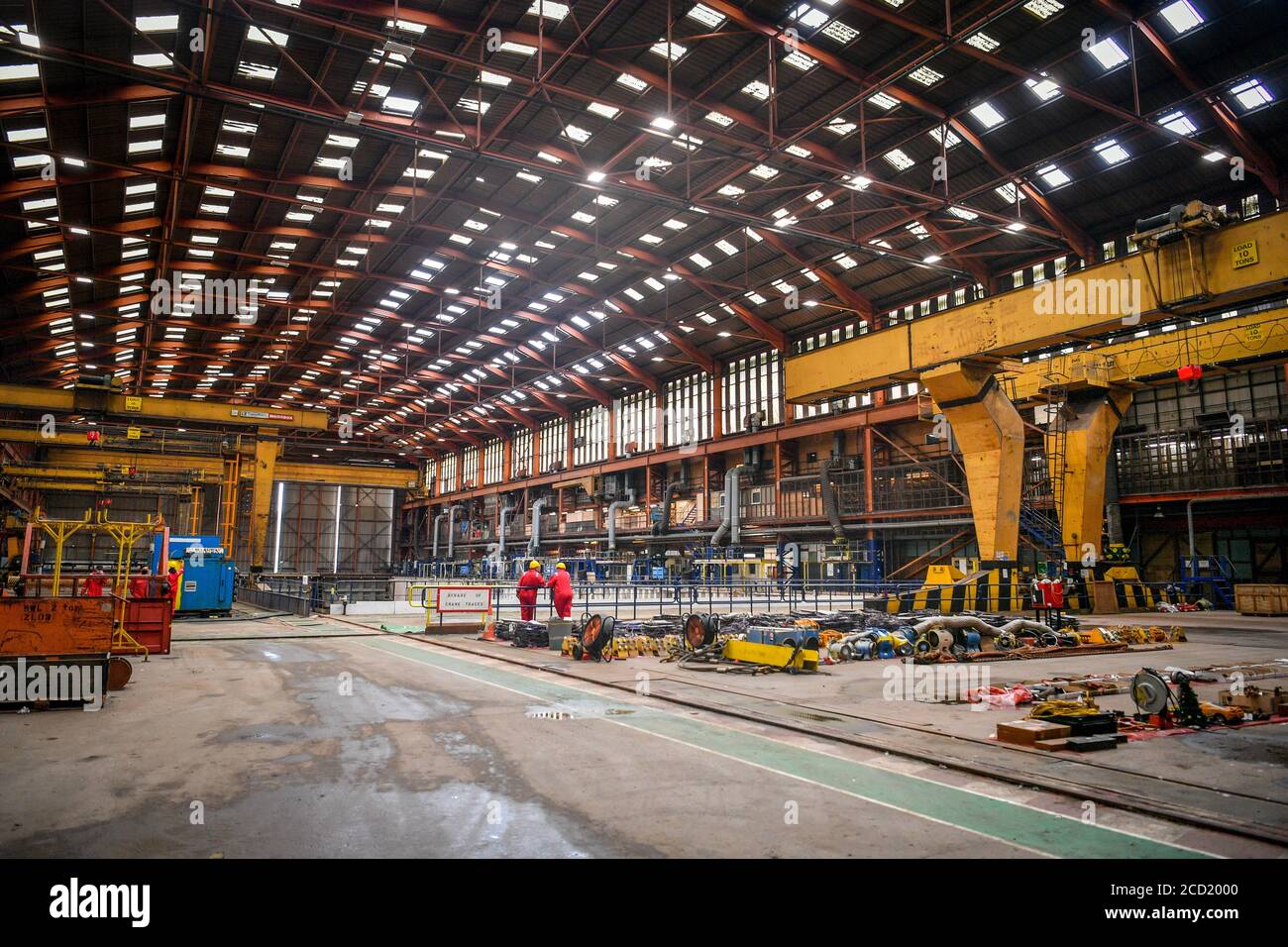A general view of the interior of the Appledore shipyard in Devon Stock ...