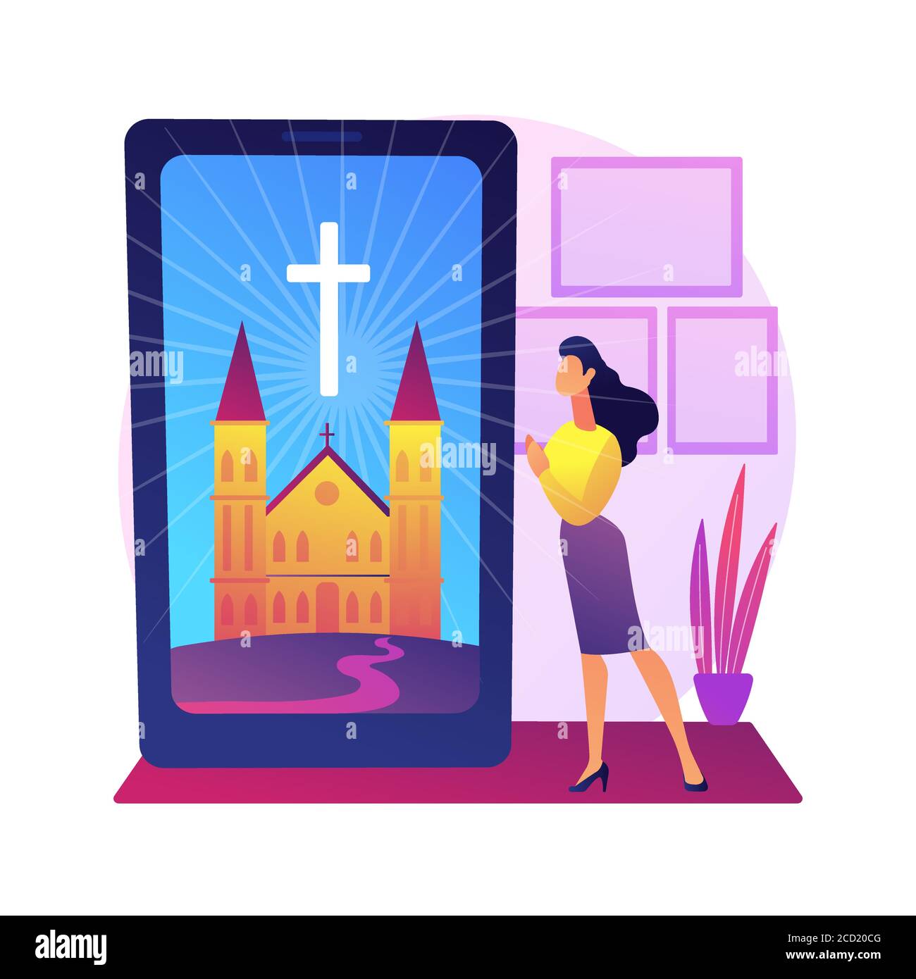 Online church abstract concept vector illustration Stock Vector Image ...