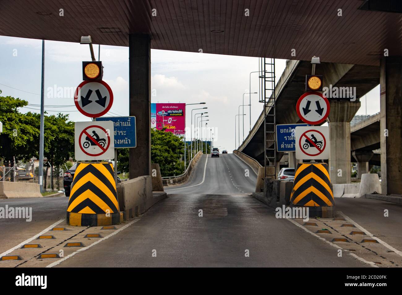 BANGKOK, THAILAND, JUL 12 2020, The open gate to highway. A free to use ...