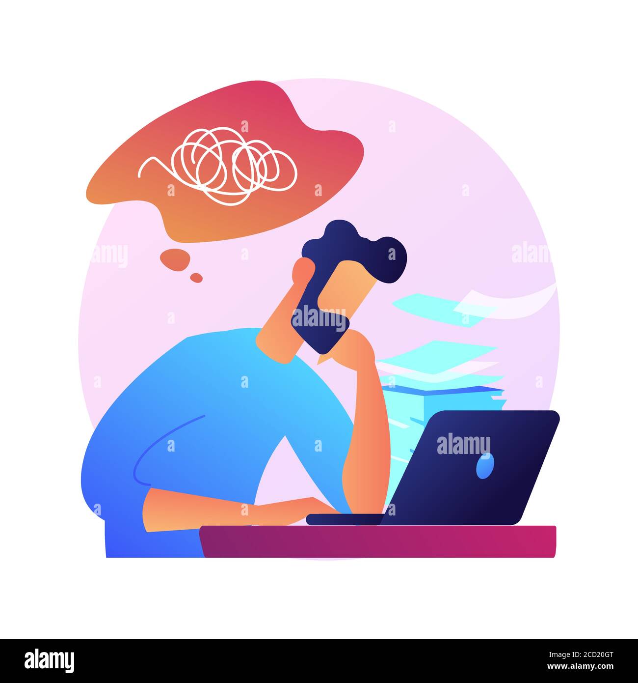 Emotional burnout abstract concept vector illustration Stock Vector ...