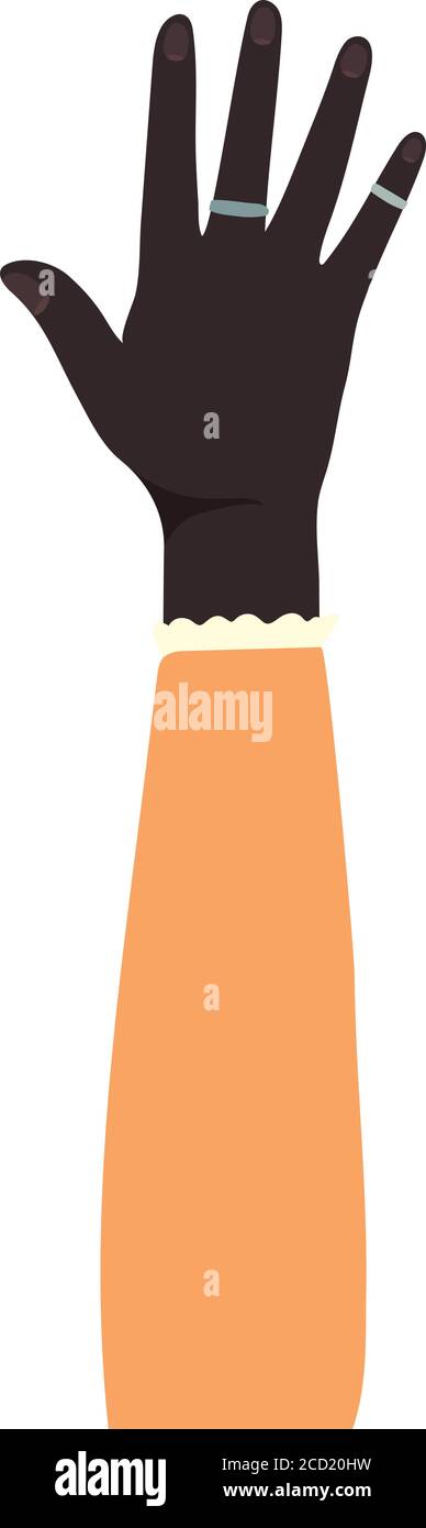 open black hand up design, diversity people multiethnic race and ...