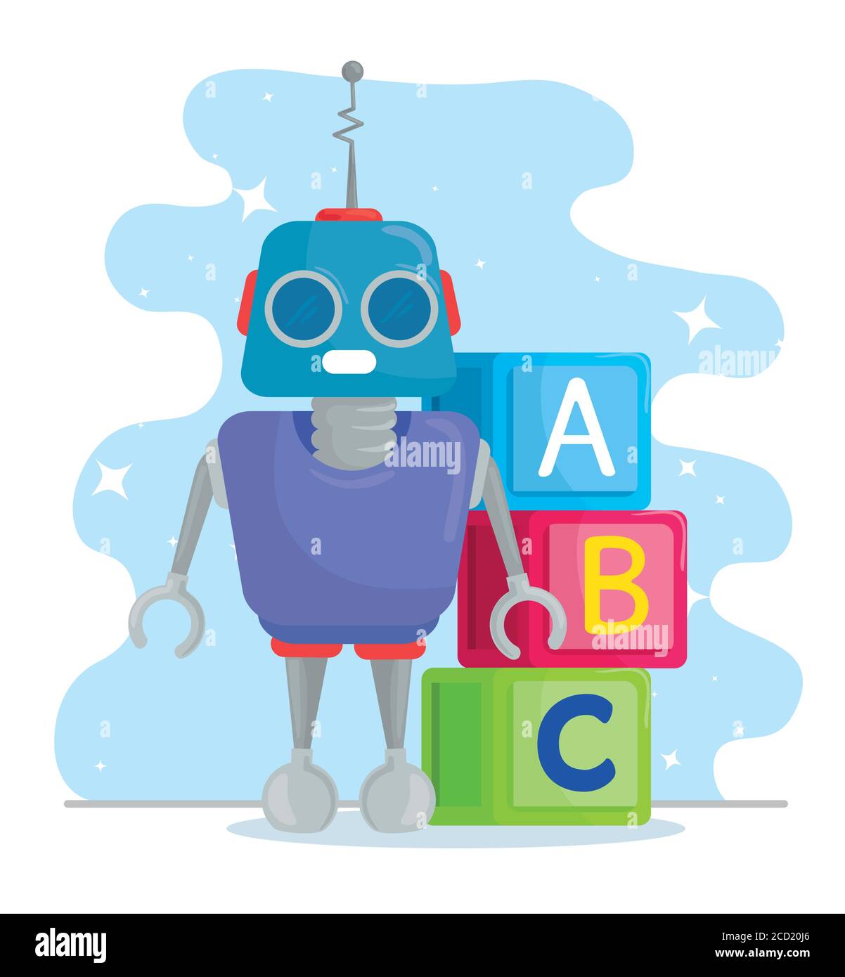 kids toys, alphabet cubes with robot Stock Vector Image & Art - Alamy