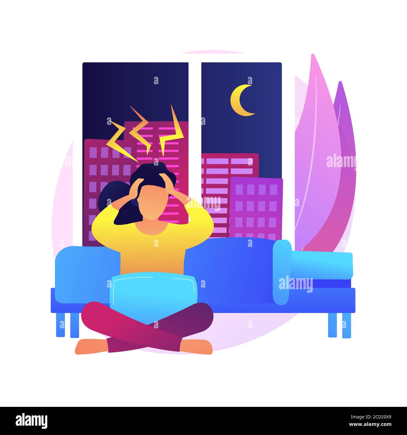 Sleep behavior disorder abstract concept vector illustration Stock ...