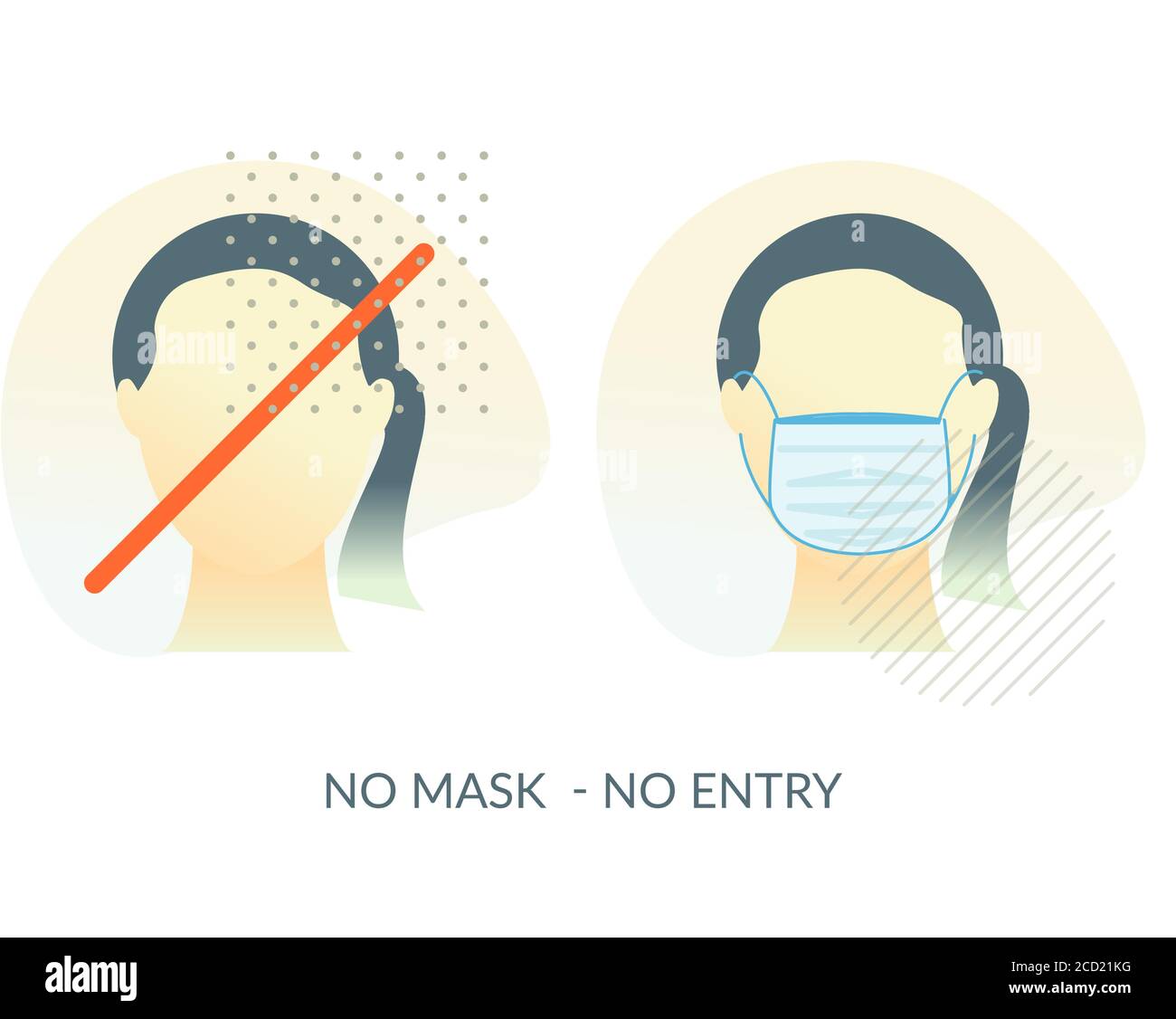 No Entry Without Protective Face Mask - Icon as EPS 10 File Stock ...