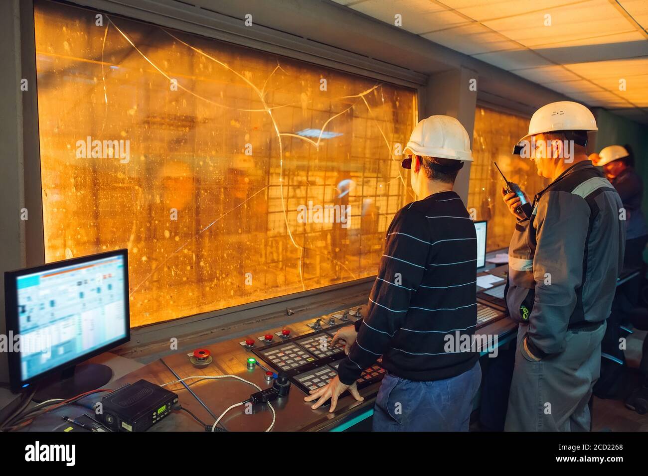 Control panel. Plant for the production of steel Stock Photo - Alamy