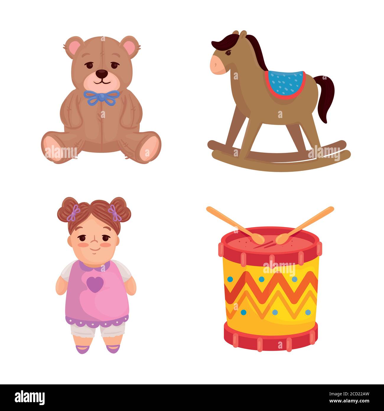 set of cute toys kids Stock Vector Image & Art - Alamy