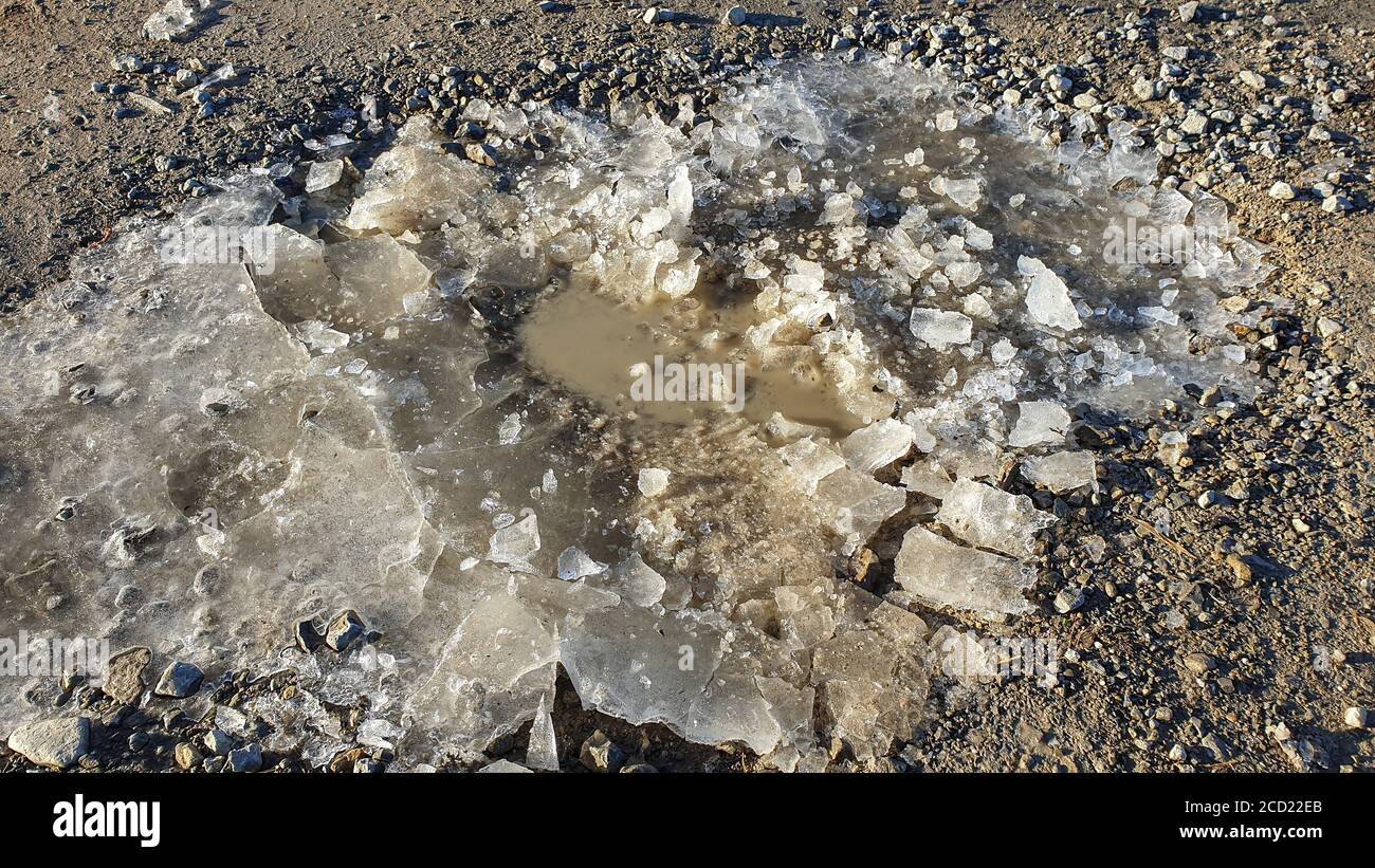 Puddle iced over hi-res stock photography and images - Alamy