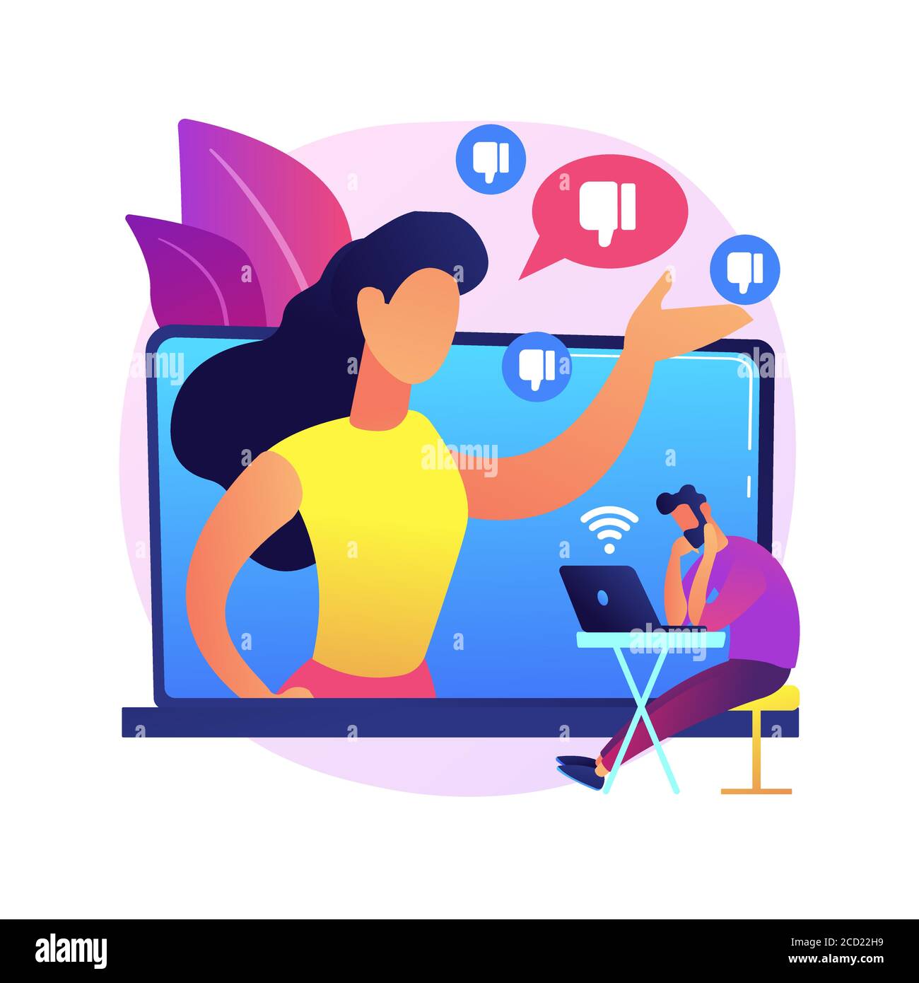 Internet criticism abstract concept vector illustration Stock Vector ...