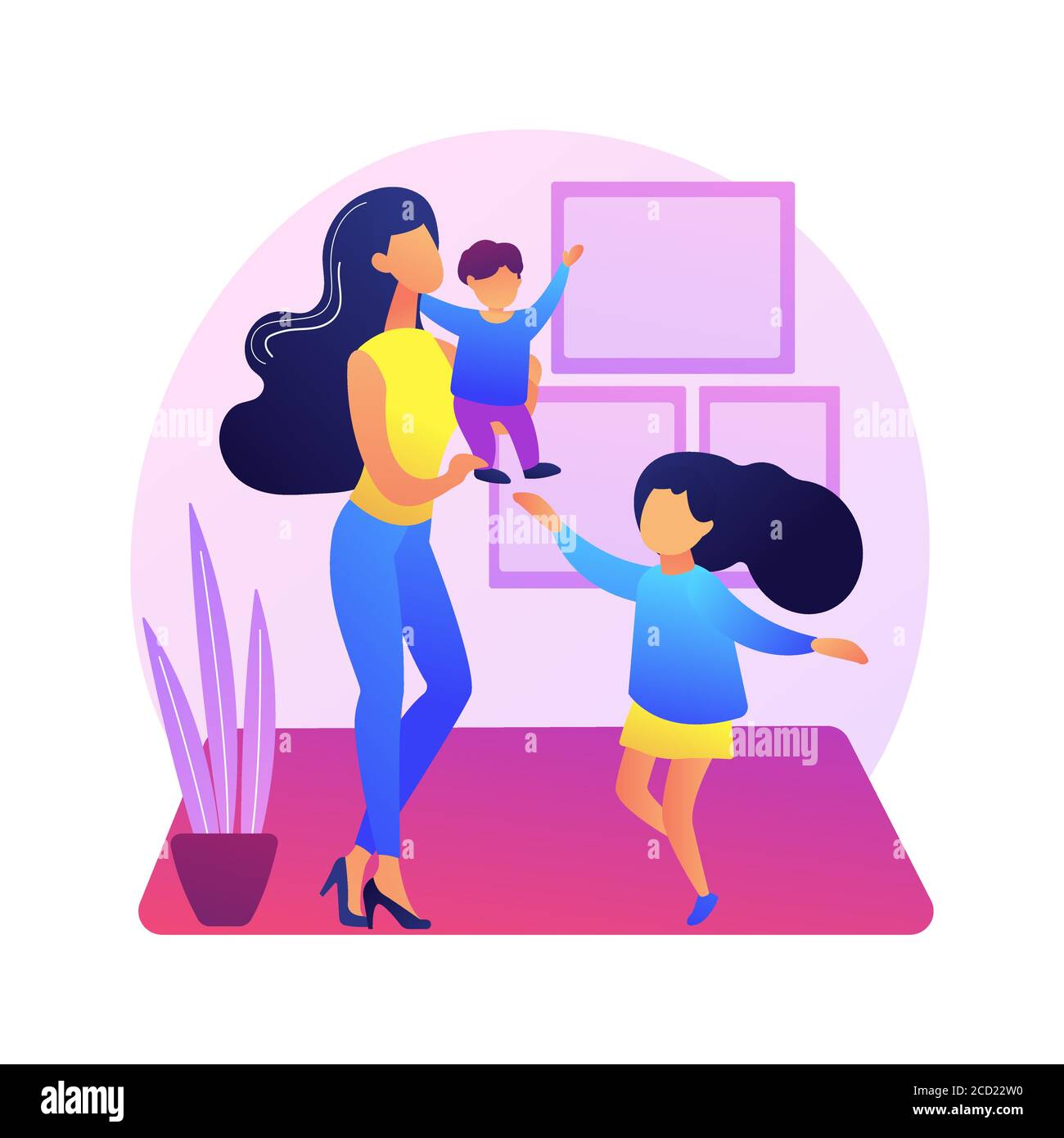 Single parent abstract concept vector illustration Stock Vector Image ...