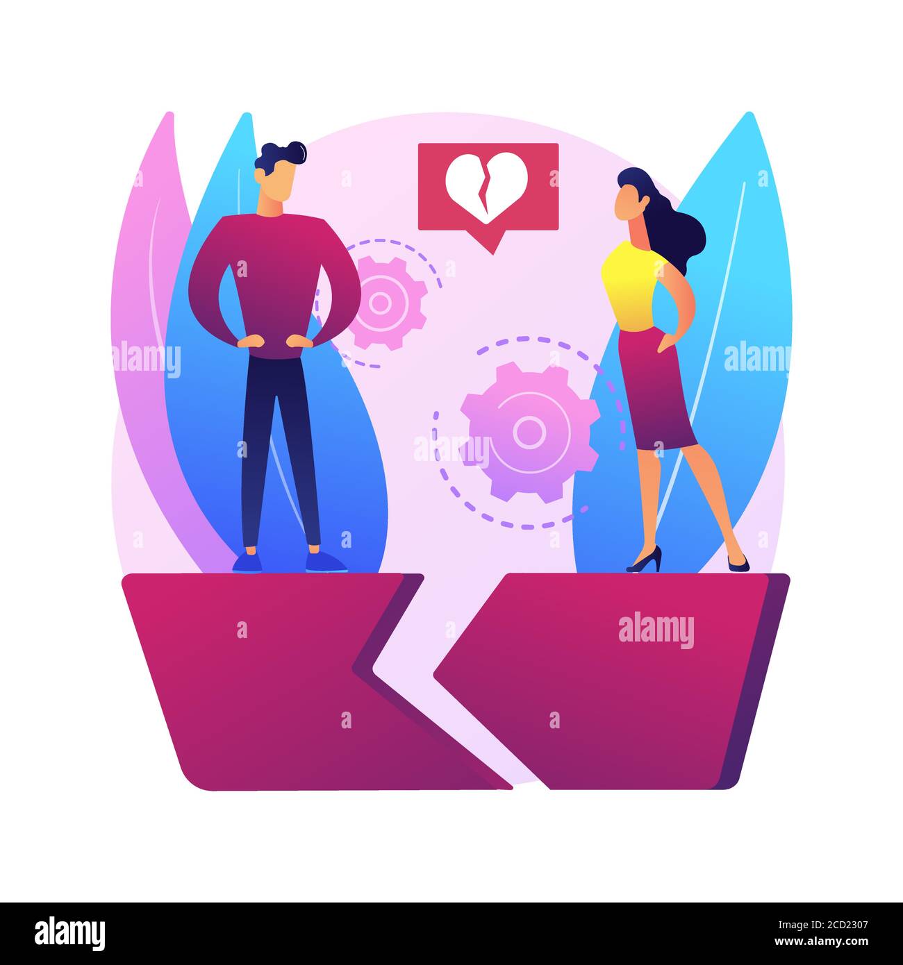 Separated person abstract concept vector illustration Stock Vector ...