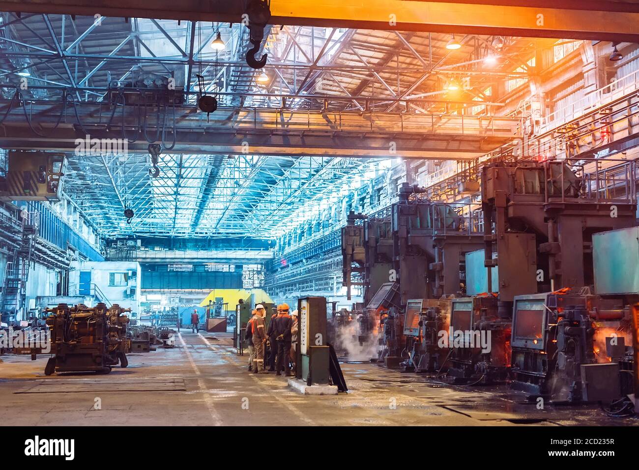 Workers in the steel mill. Metallurgical production or plant Stock ...