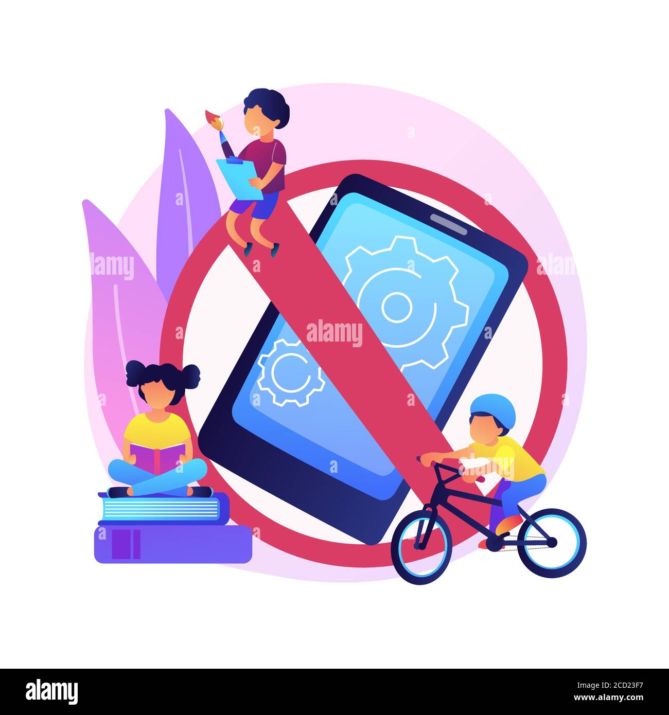 Low tech parenting abstract concept vector illustration Stock Vector ...
