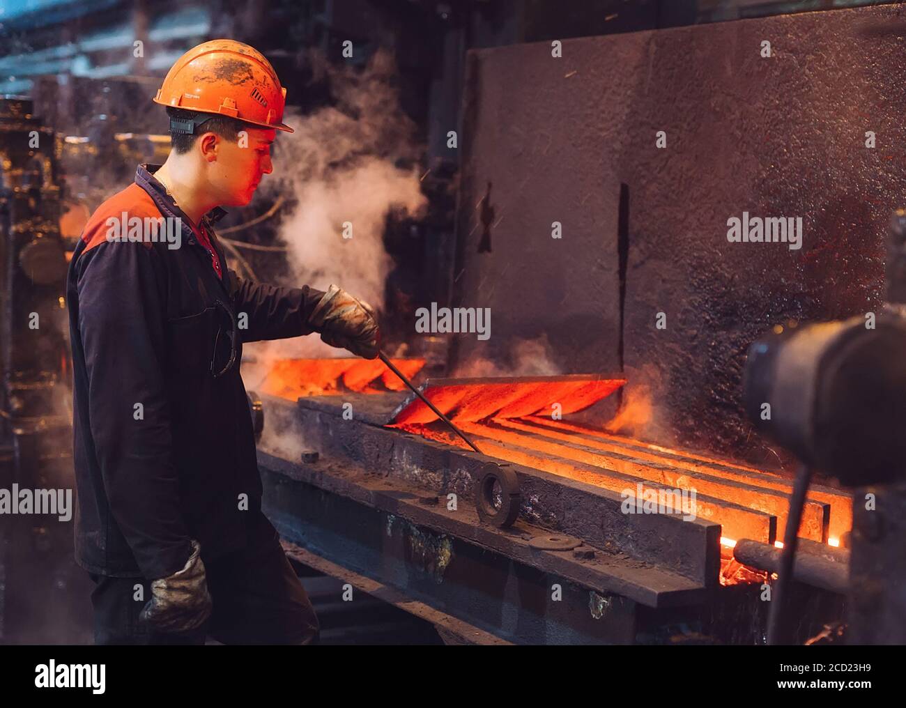 Workers in the steel mill. Metallurgical production or plant Stock ...