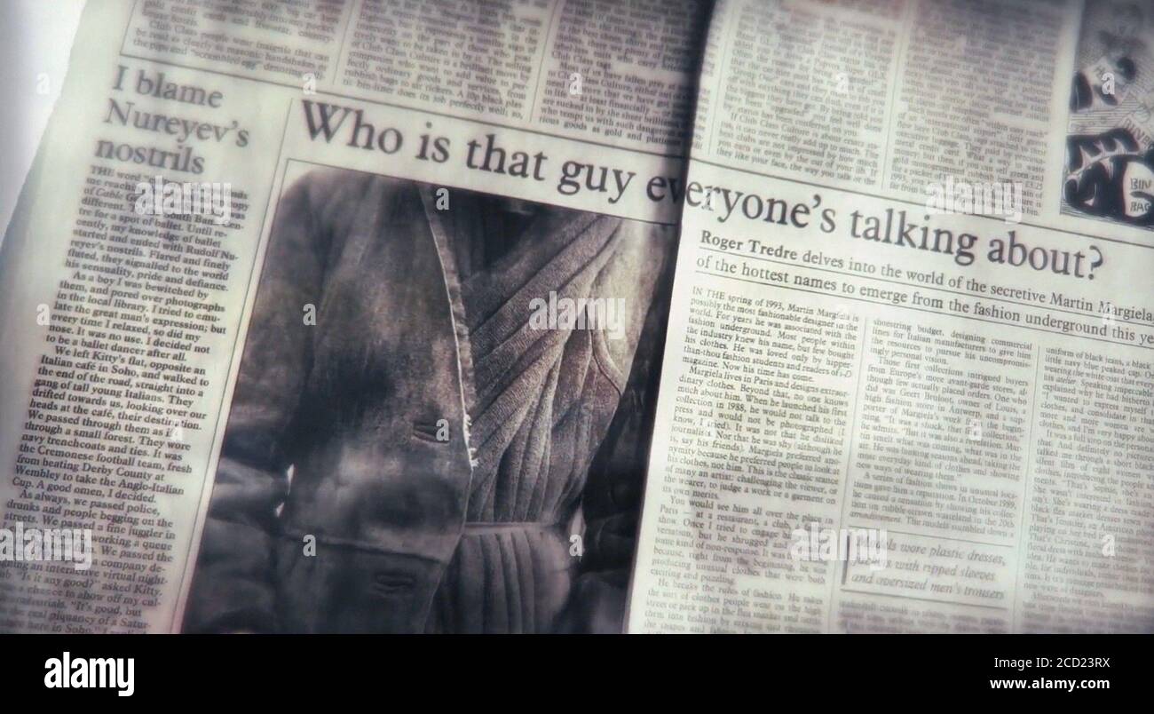 MARTIN MARGIELA: IN HIS OWN WORDS, newspaper report on fashion designer ...