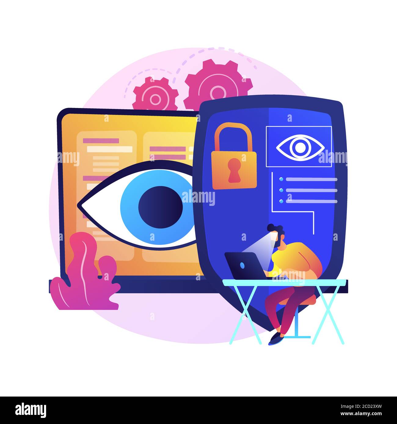 Eye tracking technology abstract concept vector illustration Stock ...