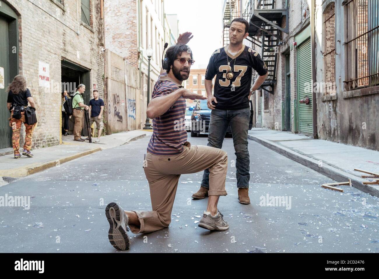 PROJECT POWER, from left: director Ariel Schulman, Joseph Gordon-Levitt ...