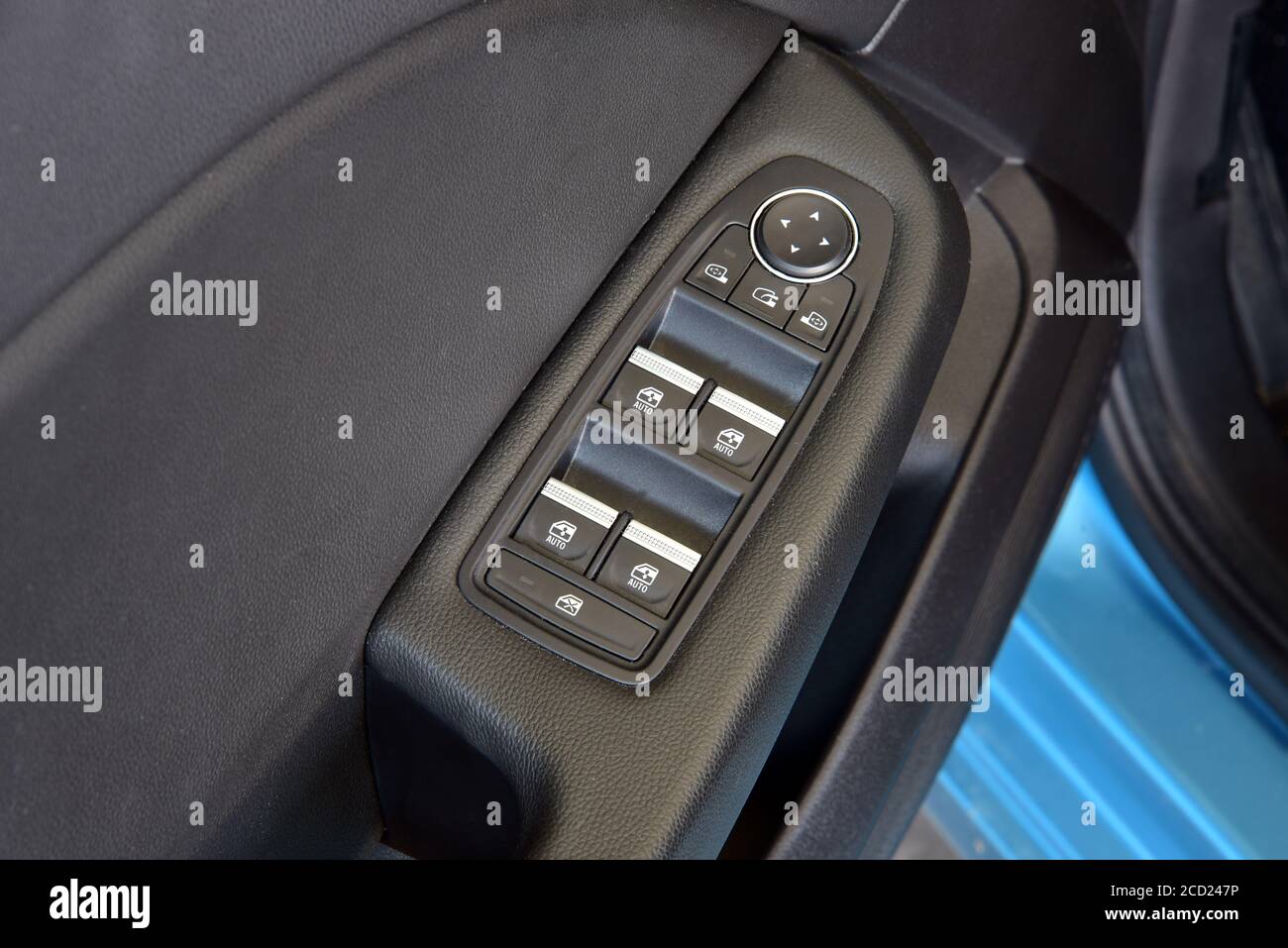 Side mirror switch control and window button Stock Photo - Alamy