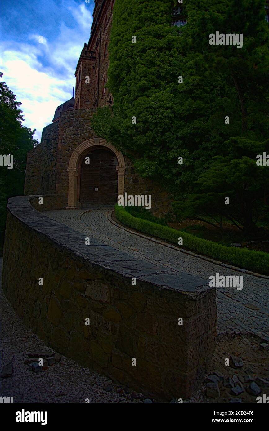 A high ground entrance through a castle gate Stock Photo - Alamy